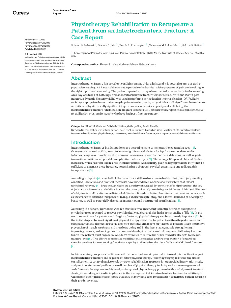 Physiotherapy Rehabilitation To Recuperate A Patient From An ...