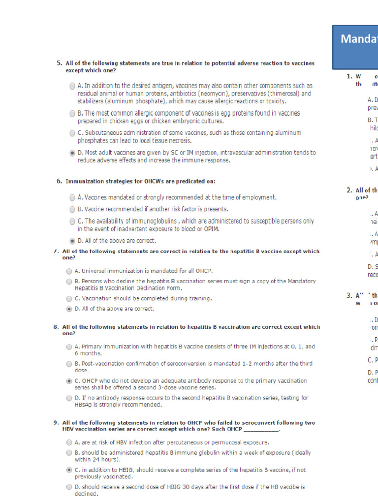 Infection - Control MCQS AND MODEL ANSWER | PDF | Sterilization (Microbiology) | Personal ...