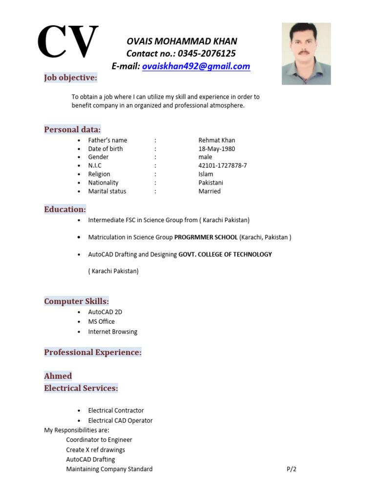 Ovais CV 2 | PDF