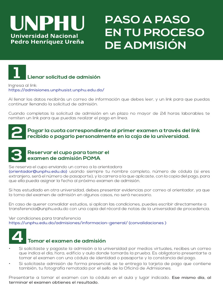 Paso A Paso Admisiones | PDF