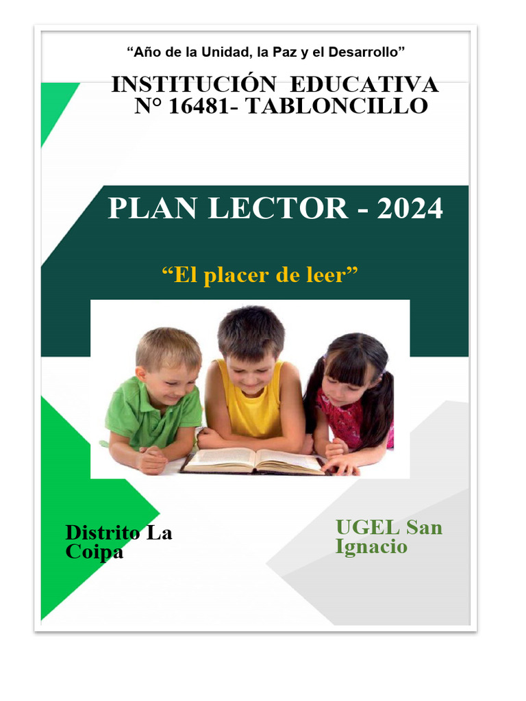 Plan Lector 2024 Primaria | PDF | Educación de la primera infancia | Educación primaria