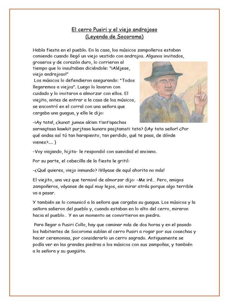 El Cerro Pusiri y El Viejo Andrajoso | PDF