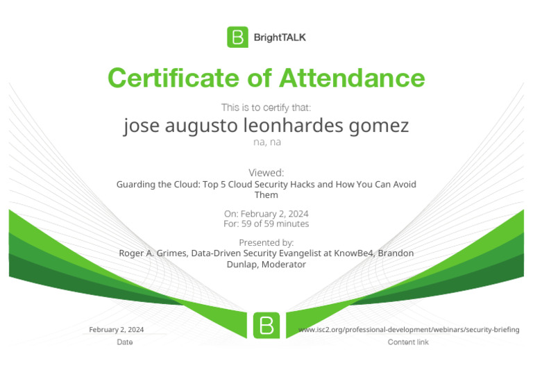 Brighttalk Viewing Certificate Guarding The Cloud Top Cloud Security Hacks and How You Can Avoid ...