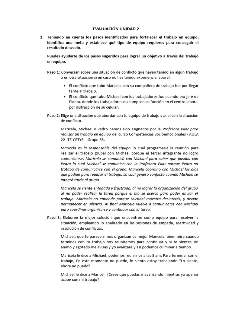 Evaluacion Unidad 2 | PDF