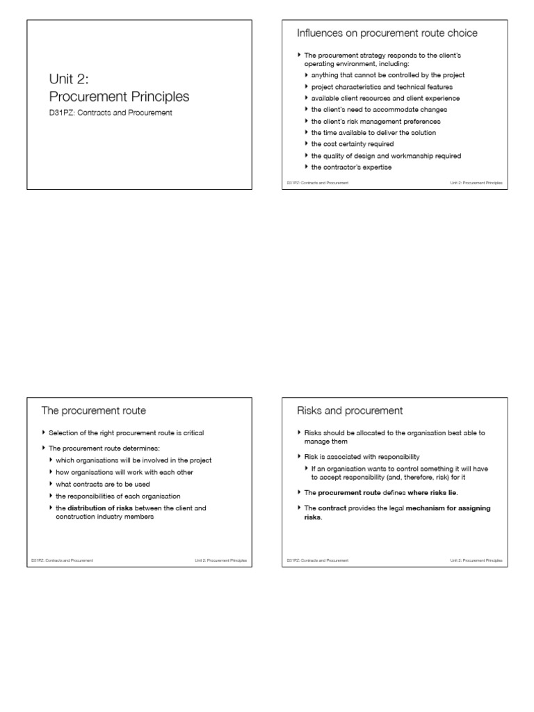 Procurement Principles | PDF | Construction Management | Procurement
