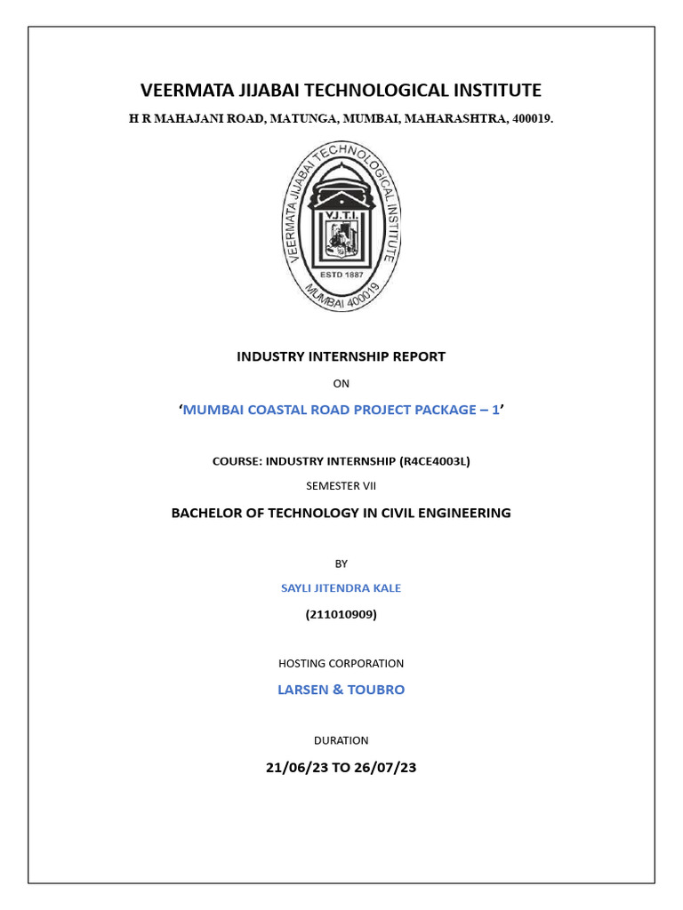 L&T Internship Report Sayli | PDF