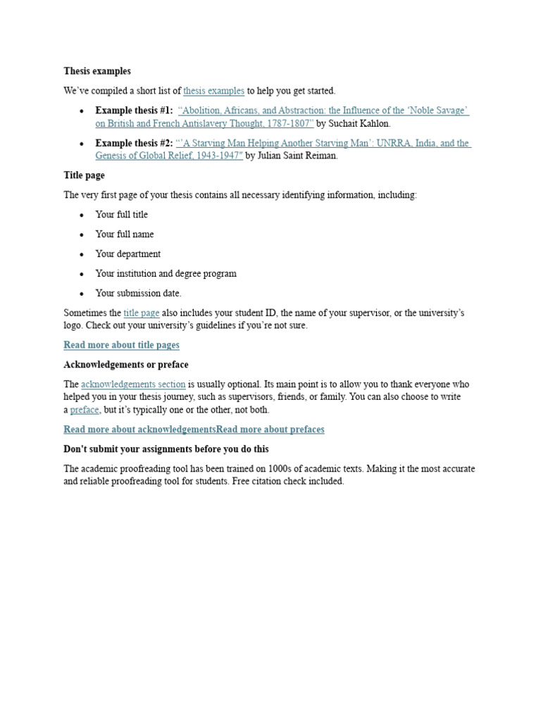 Thesis Examples: Read More About Title Pages | PDF | Methodology ...