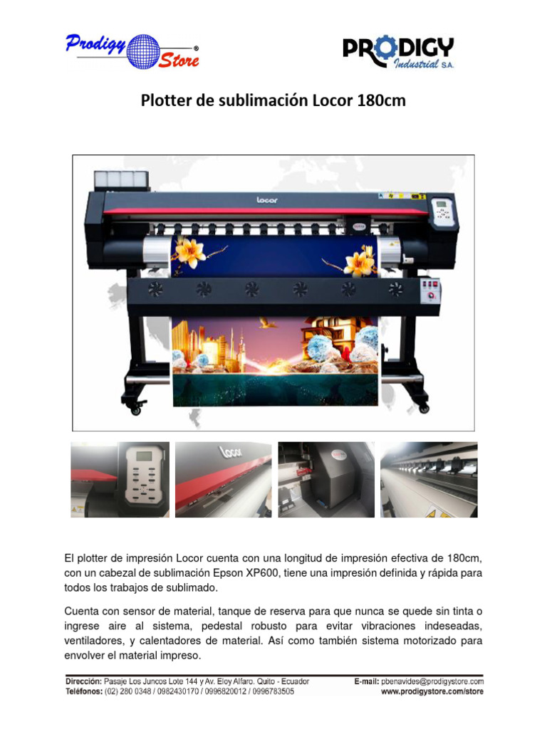 Plotter de Sublimación Locor 180cm | PDF