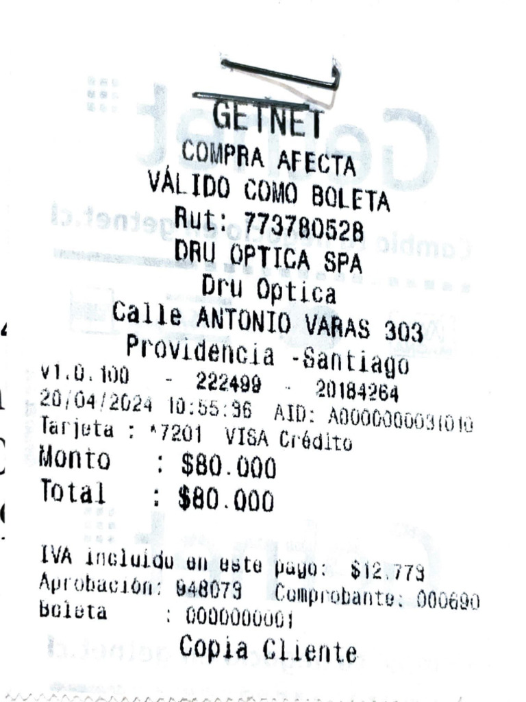 Número de boleta en voucher Transbank | PDF