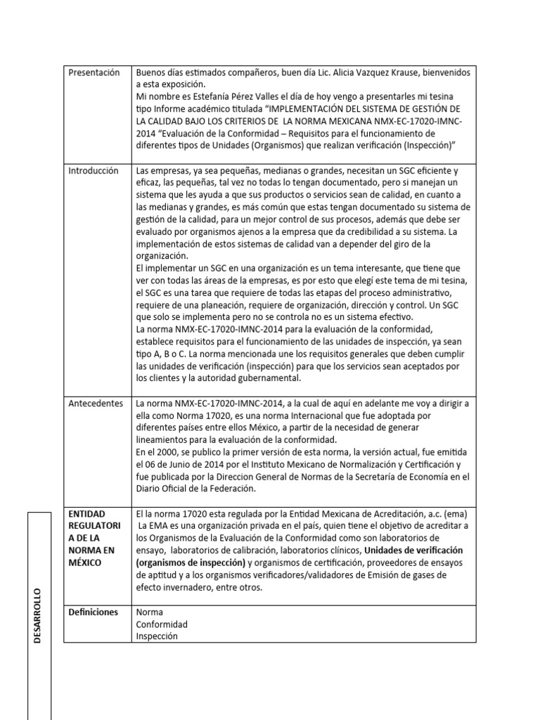 Implementación de NMX-17020 en SGC | PDF | Calidad (comercial ...