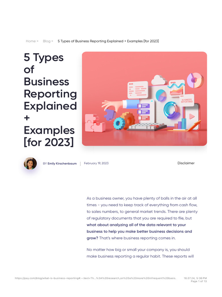 5 Types of Business Reporting Explained + Examples (For 2023) | PDF ...