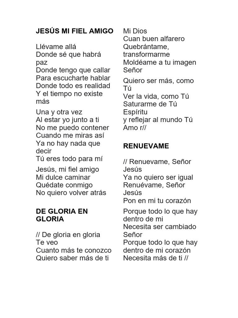 Jesús Mi Fiel Amigo | PDF | Poesía