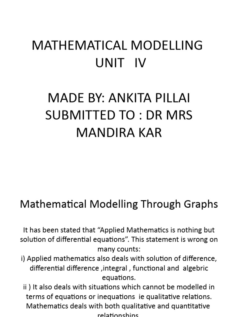 MATHEMATICAL MODELLING Ankita | PDF | Vertex (Graph Theory) | Applied Mathematics