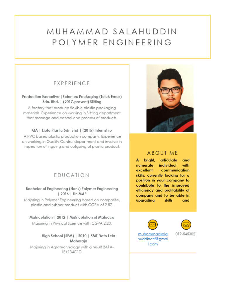 Resume Salahuddin 2023 | PDF | Composite Material | Plastic