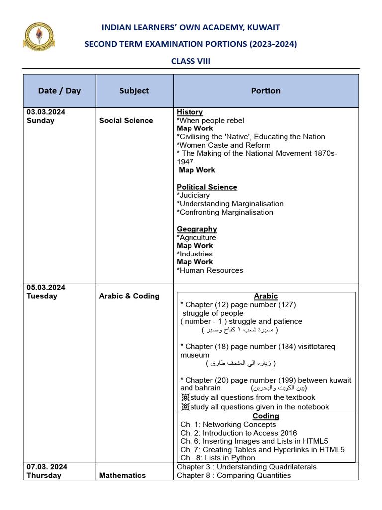 Loa W Class 8 - Final Examination Portions | PDF | Linguistics