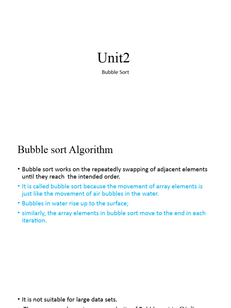 Unit2 Bubblesort | PDF | Computational Science | Computer Programming