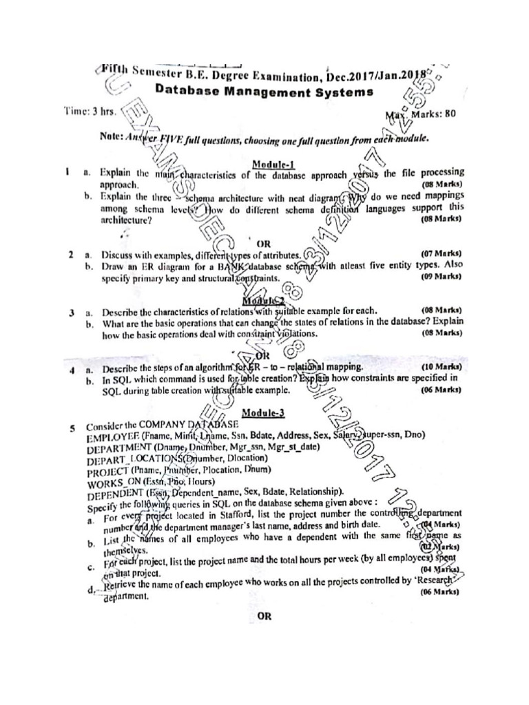 VTU Exam Question Paper With Solution of 15CS53 Database Management ...