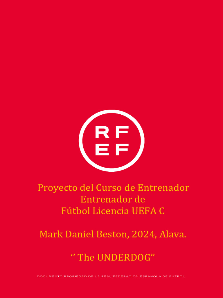 Uefa C Proyecto Final - Mark Beston | PDF | Defensor (Asociación de ...