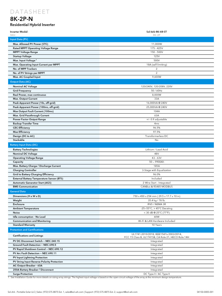 8K-2P SpecSheet | PDF | Physical Quantities | Electronics