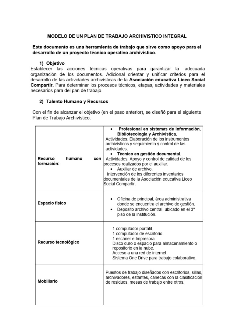 Plan Archivistico | PDF | Gestión de registros | Archivo de computadora