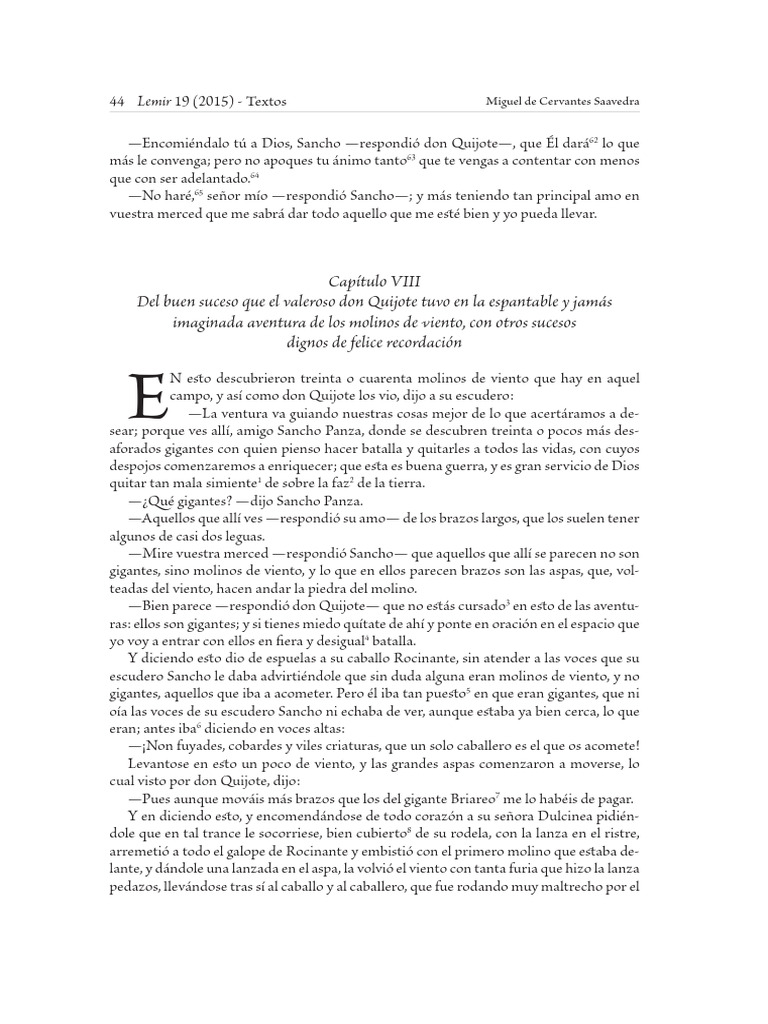 Don Quijote, Cervantes (Caps. 8, 9 y 10) | PDF | Don Quijote | Caballero