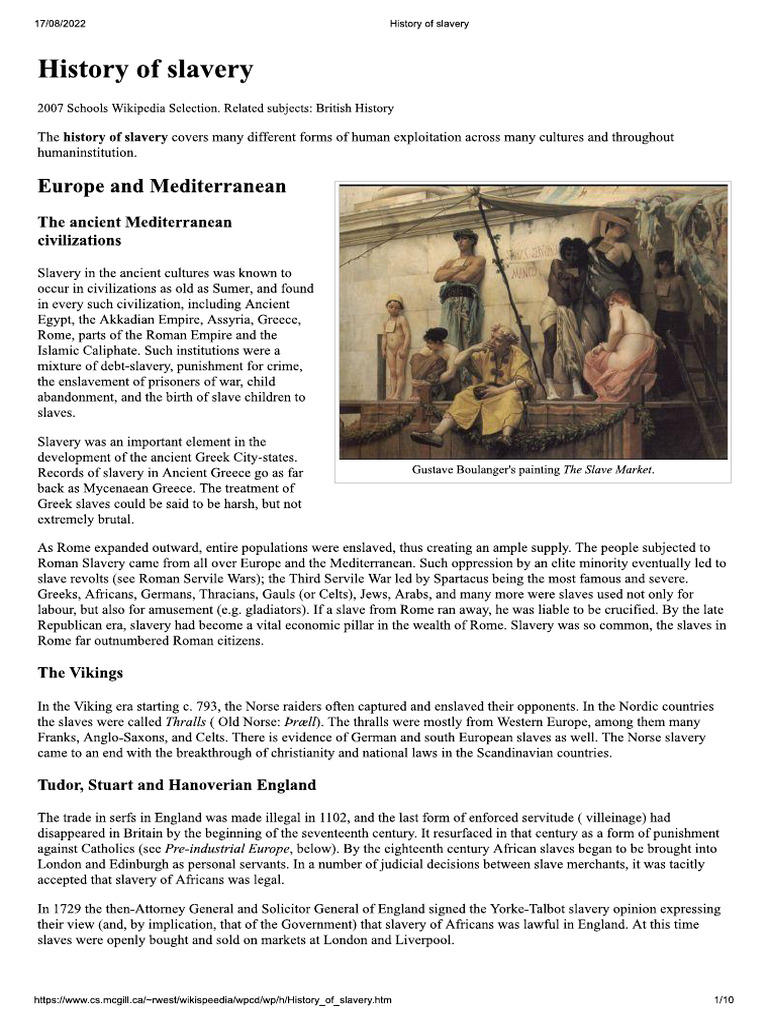 History of Slavery | PDF