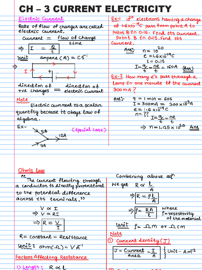 CH 3 CURRENT ELECTRICITY | PDF