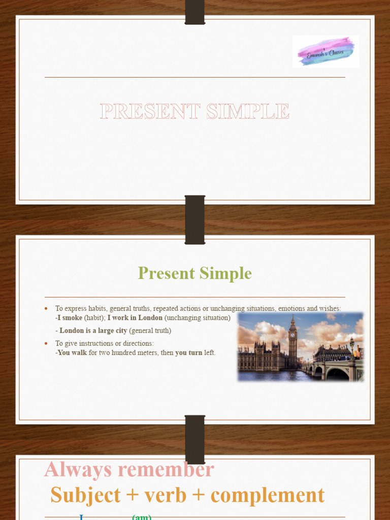 Present Simple Part 1 | PDF | Verb | Semantic Units