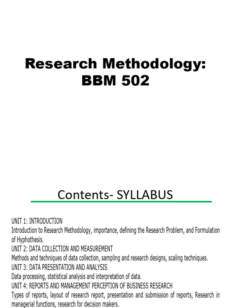Unit RM 502 | PDF | Hypothesis | Quantitative Research
