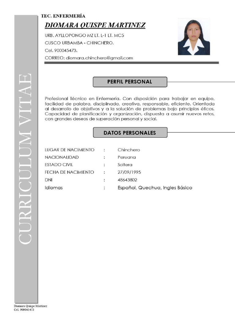 CV. DIOMARA 2024 Actualizado | PDF | Enfermería | Programas sociales