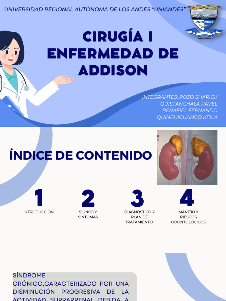 Enfermedad de ADDISON | PDF | Glándula suprarrenal | Cortisol
