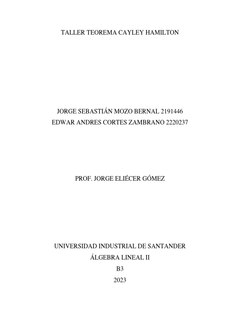 Cayley Hamilton | PDF | Matrix (Mathematics) | Mathematical Concepts