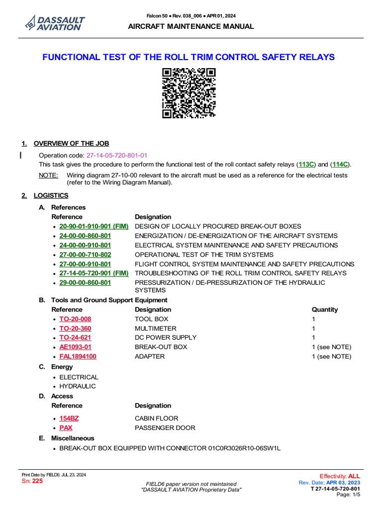 Roll Trim Control Safety Relay Test | PDF | Relay | Electrical Connector