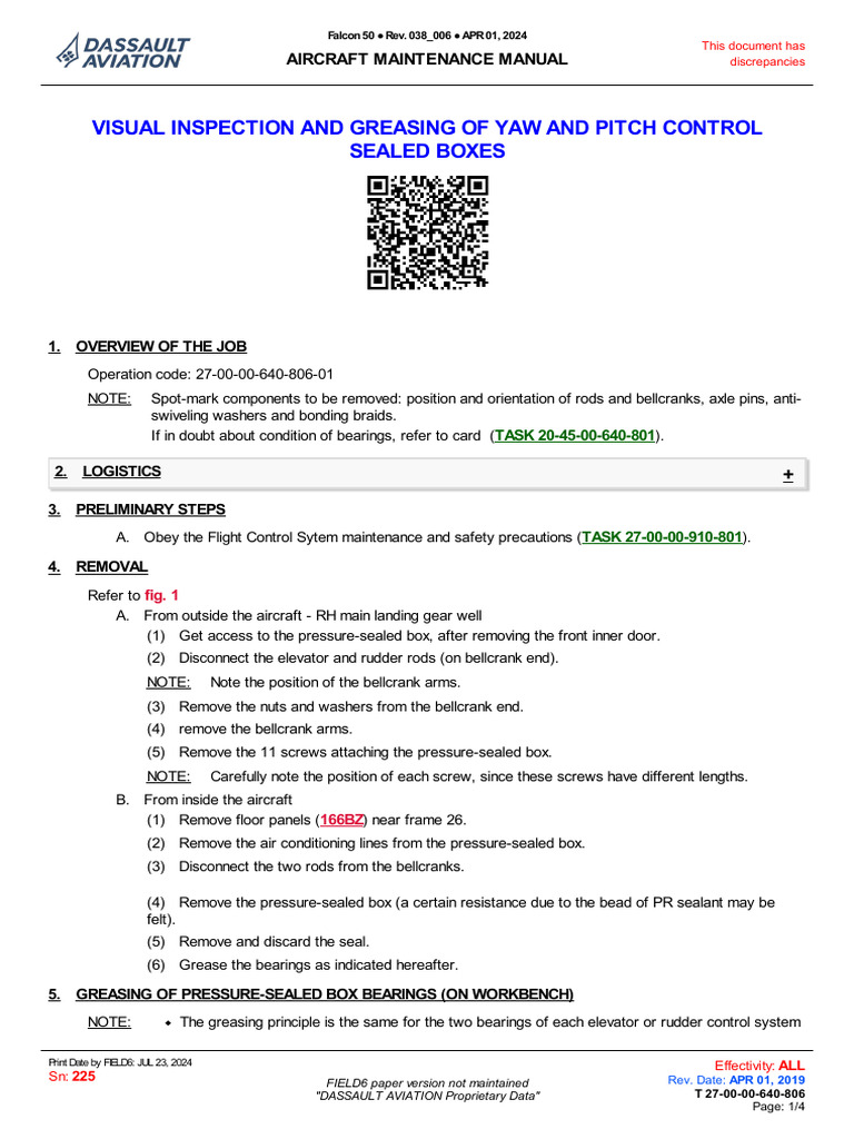T 27-00-00-640-806-Visual Inspection and Greasing of Yaw and Pitch Co ...