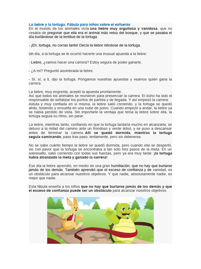 Fábulas cortas con moraleja para niños | PDF | Poesía | Ficción general