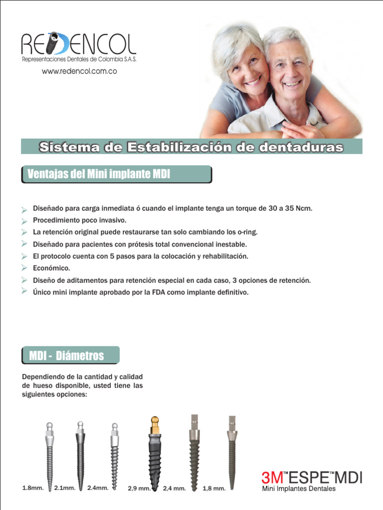 Protocolo para Mini Implantes MDI SENDAX | PDF | Implante dental ...