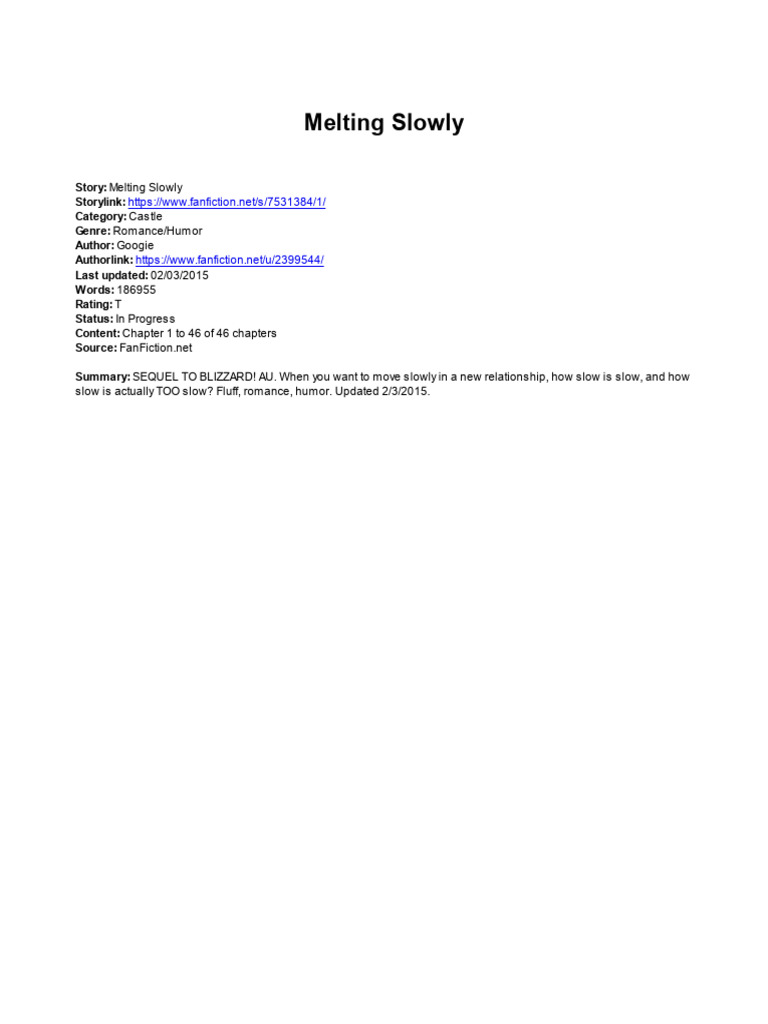 Melting Slowly by Googie (In Progress) | PDF