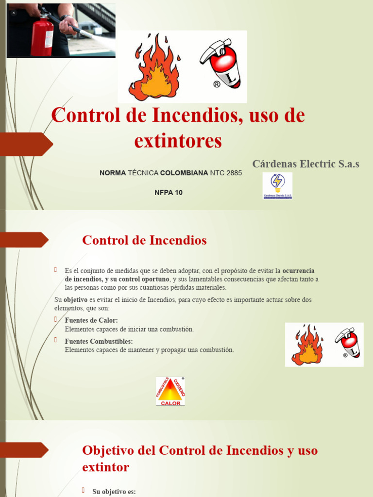 9.control de Incendios, Uso de Extintores | PDF | Agua | Materiales