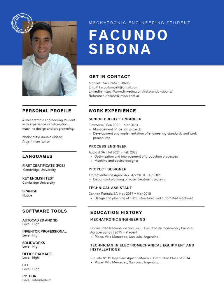 CV Facundo Sibona | PDF