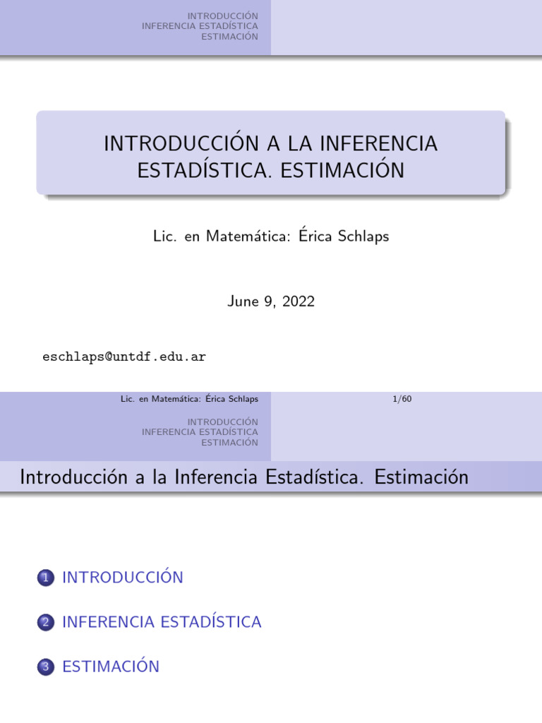 IDEI Distribuciones Muestrales y Estimaci N 2020 2022 | PDF | Teoría de la estimación | Muestreo ...