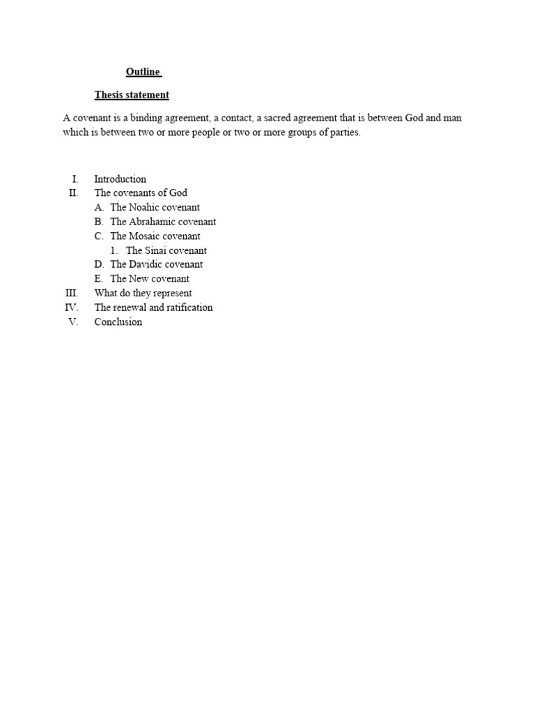 Biblical Essay - Exposition On The Old Thestament | PDF | Covenant ...