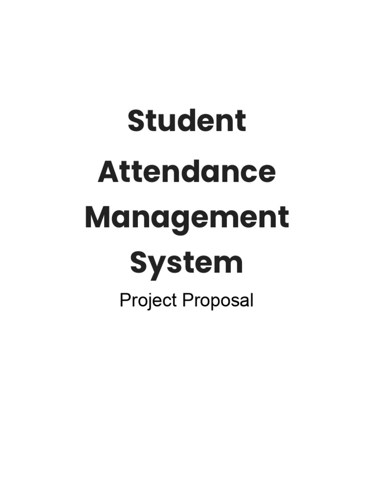 Student Attendance Management System Proposal | PDF | Information ...