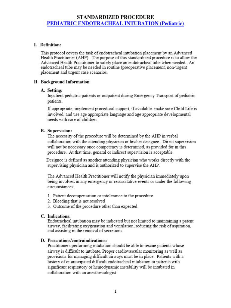 Pediatric Endotracheal Intubation (Pediatric) | PDF | Anesthesia | Medicine
