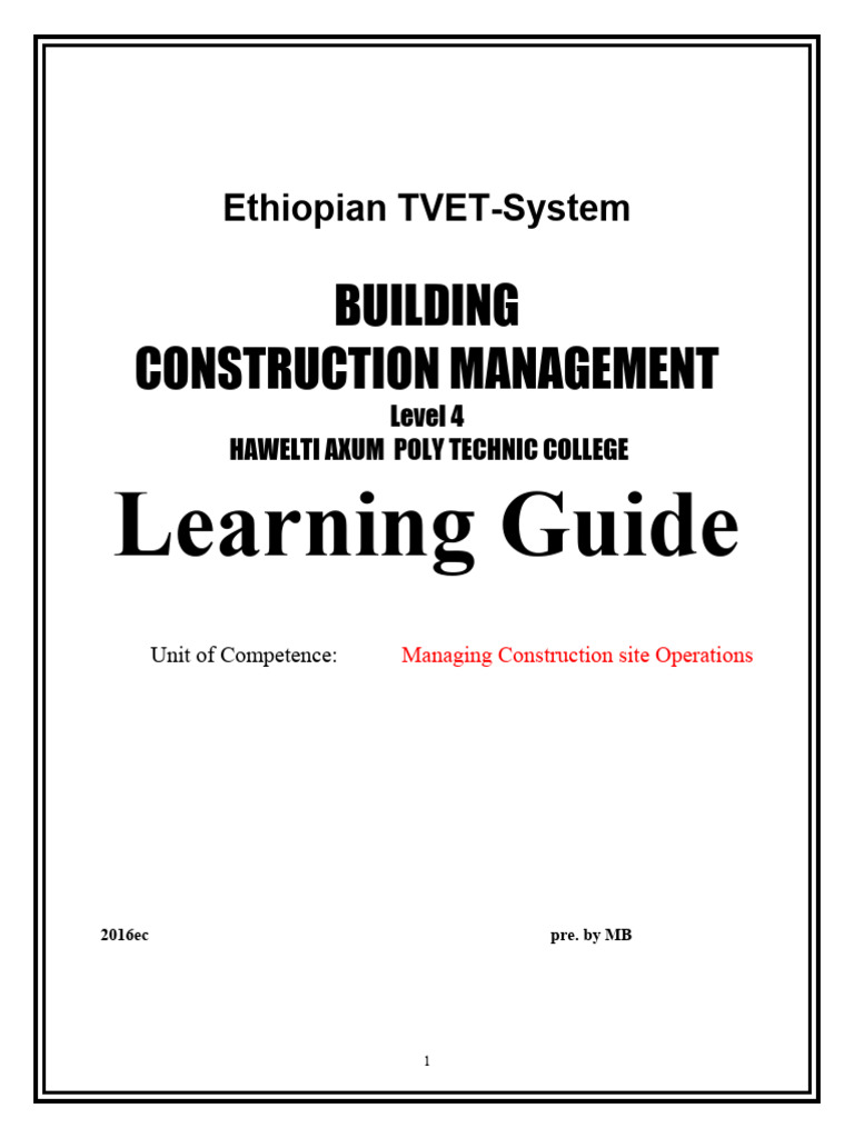 Module 2 Managing Construction Site Operation | PDF | Decision Making ...