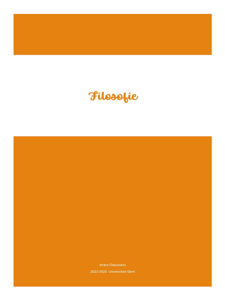 Filosofie - Imara Claeyssens | PDF