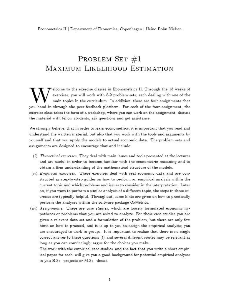 ProblemSet 01 | PDF | Errors And Residuals | Econometrics