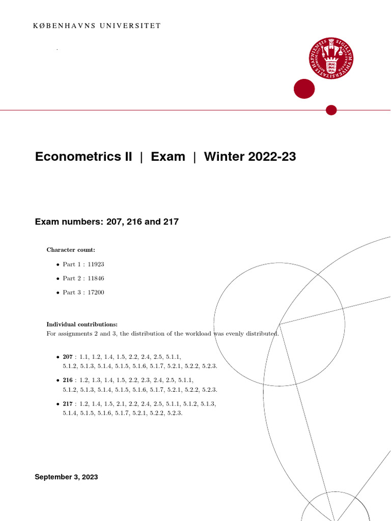 Eksempel Eksamen | PDF | Vector Autoregression | Autocorrelation