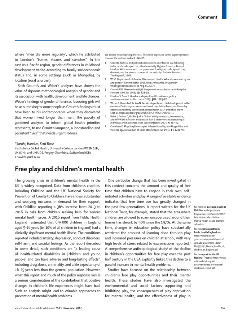 Impact of Free Play on Child Mental Health | PDF | Mental Health ...