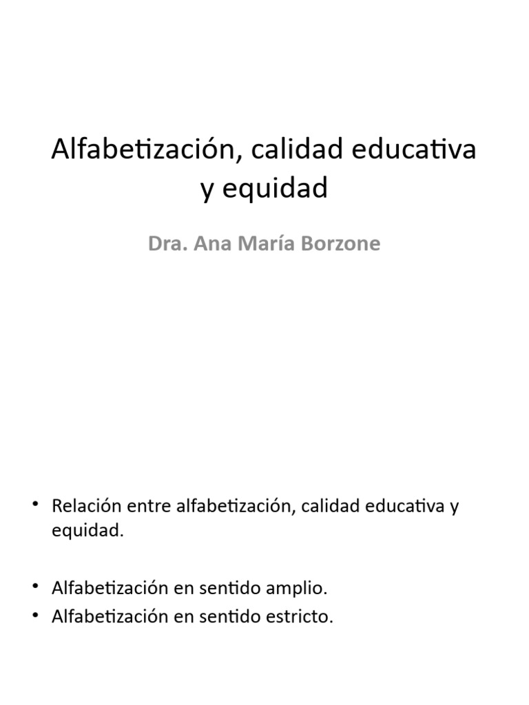 Alfabetización, Calidad Educativa y Equidad | PDF | Literatura | Aprendizaje