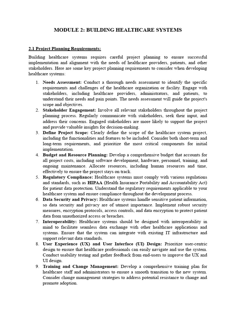 Module 2 Notes | PDF | Health System | Health Care